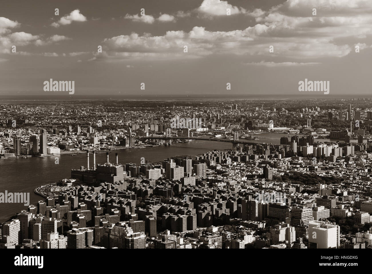 New York City rooftop view with skyscrapers and urban cityscape Stock ...