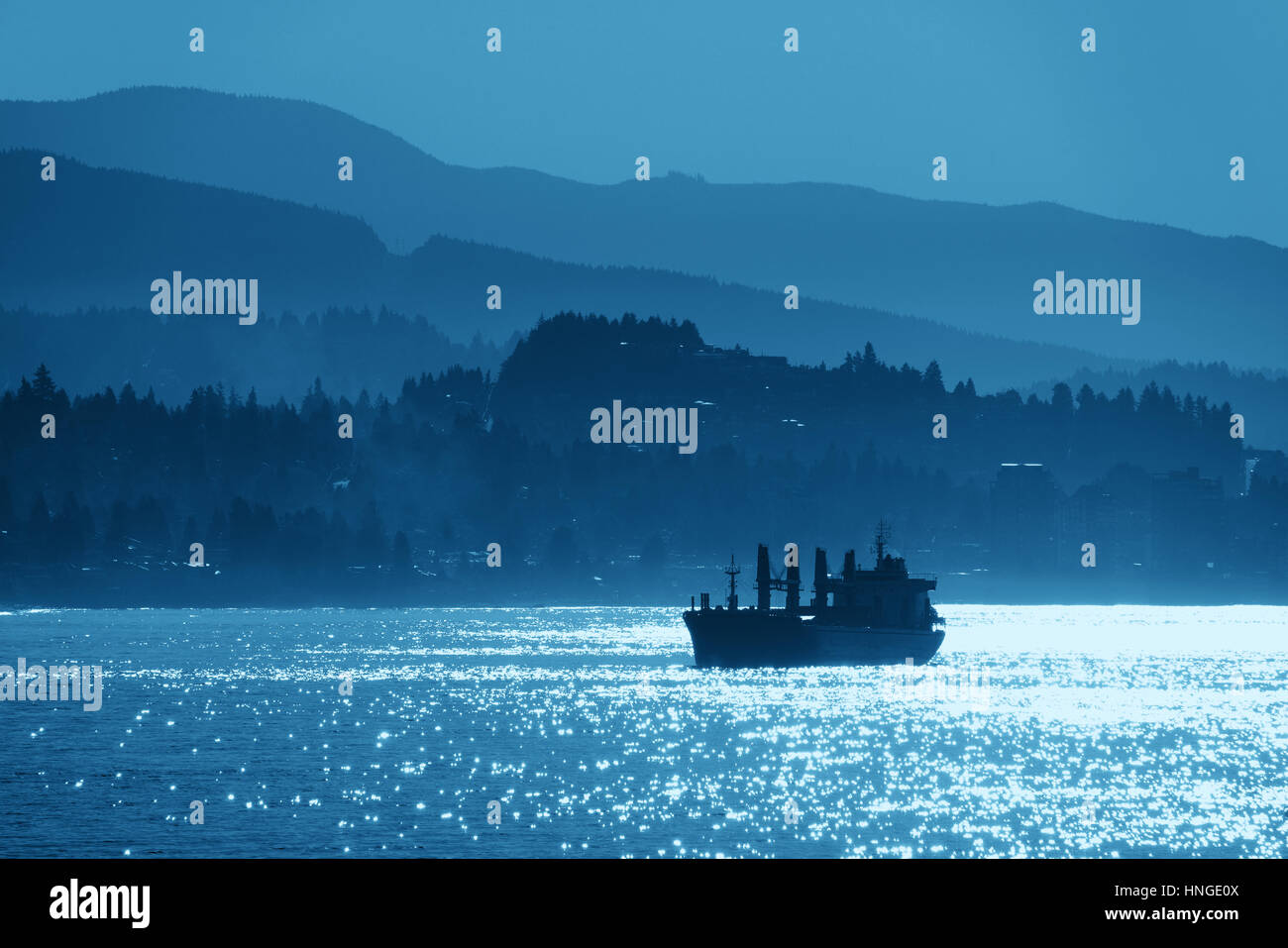 A cargo ship in sea in Vancouver Canada Stock Photo - Alamy