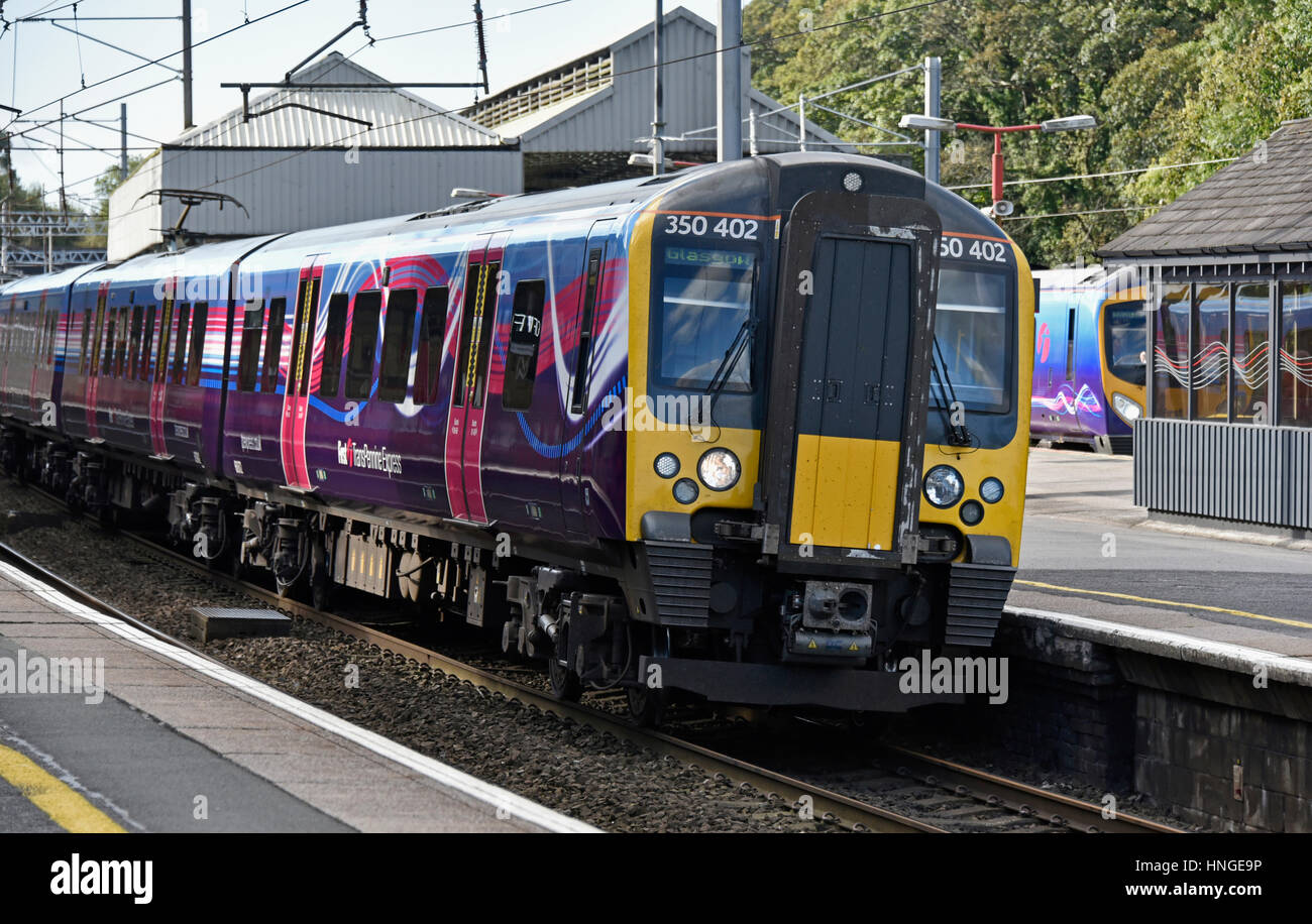 British Rail Class 350/4 Desiro Transpennine Express No.350 402 at Oxenholme Station, Cumbria ...
