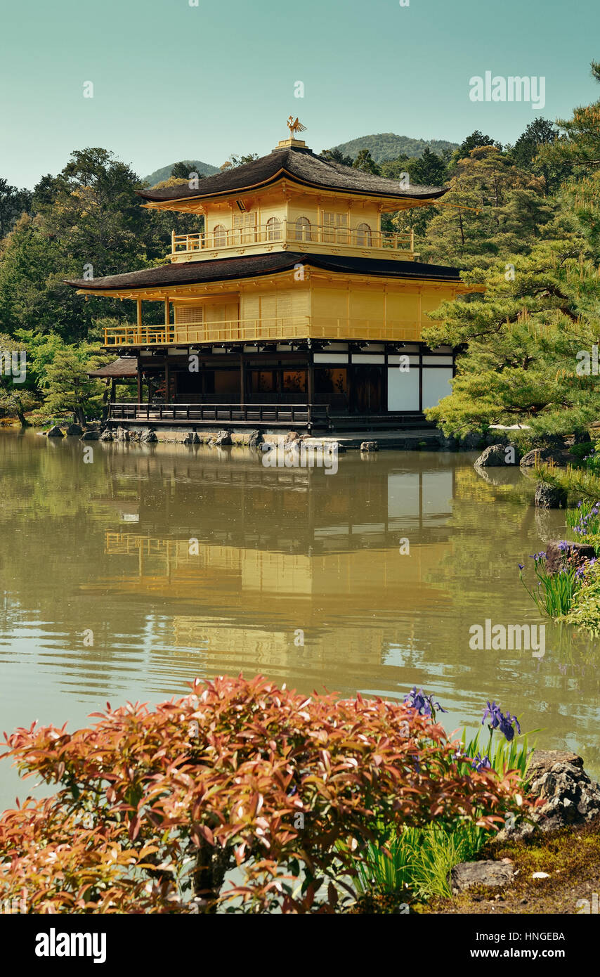 Kinkaku-ji temple with historical building in Kyoto, Japan Stock Photo ...