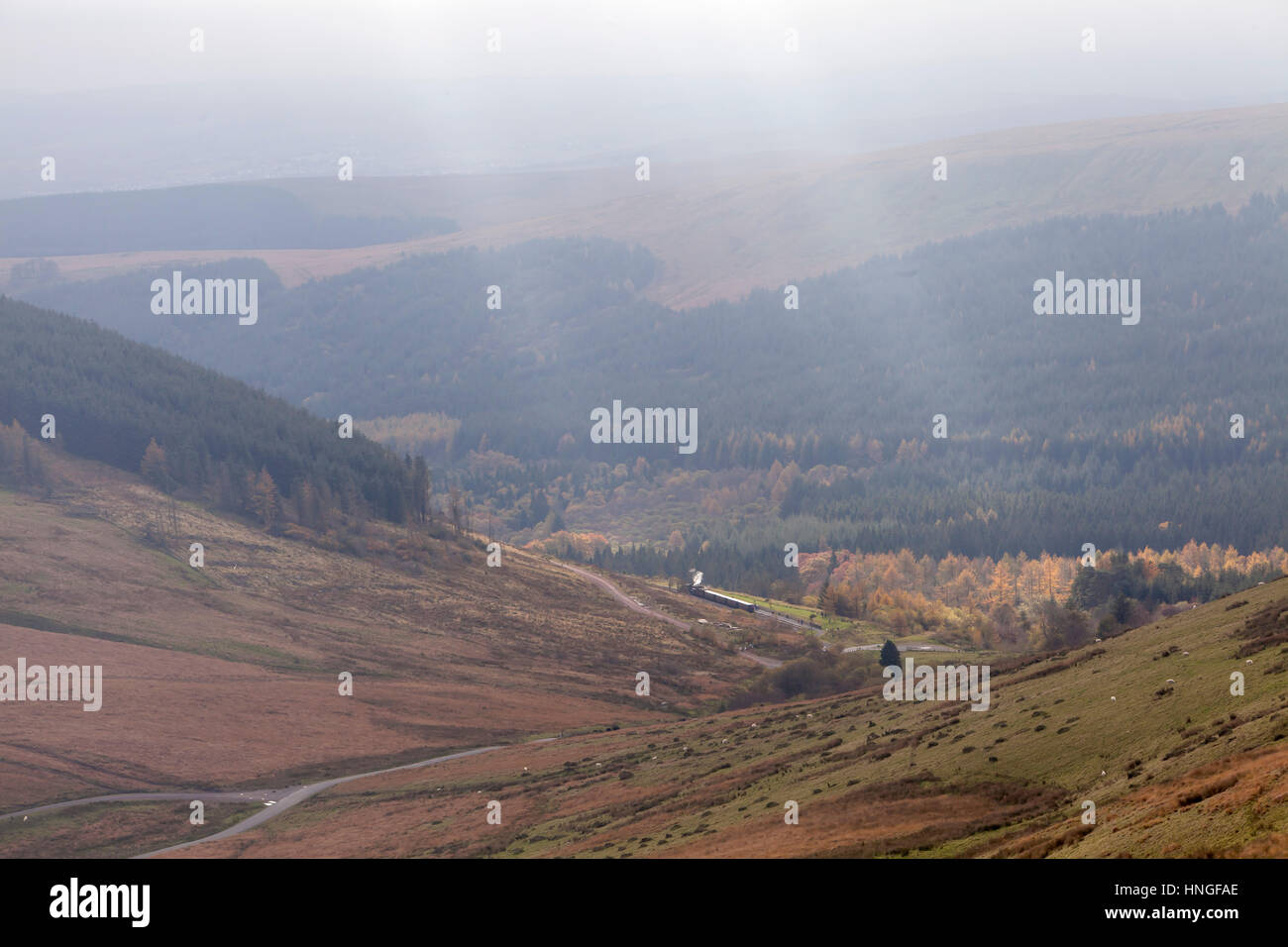 View over Torpantau valley. The view over Torpantau valley in the ...