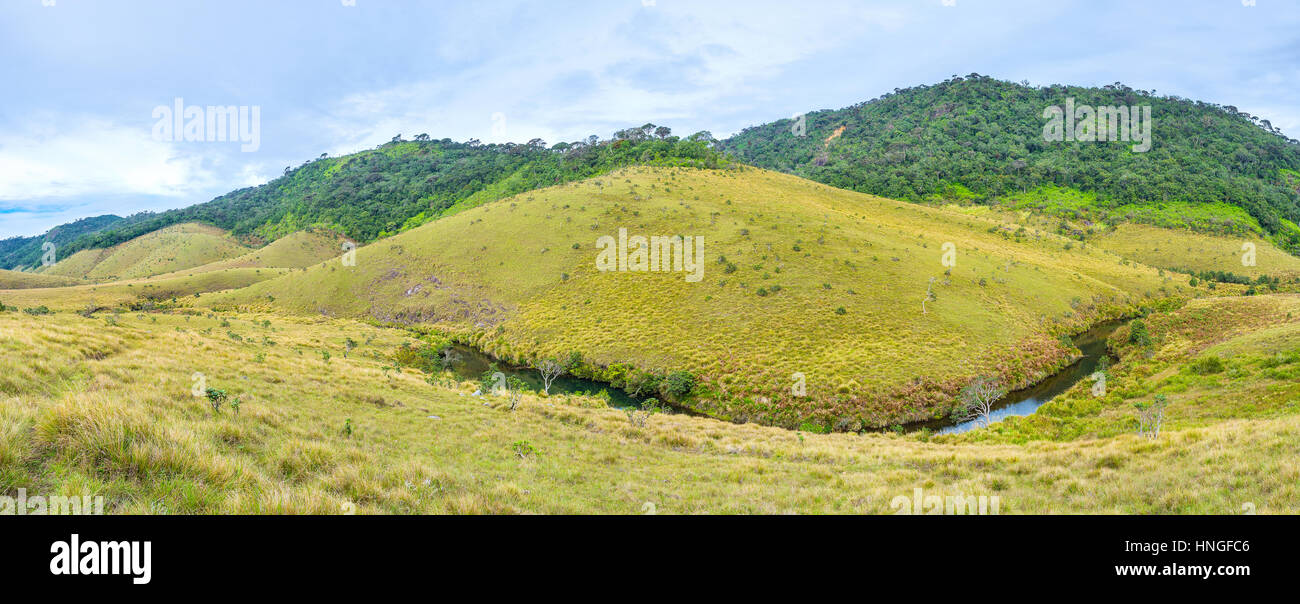 The small winding channel on highland plateau becomes a major river in ...