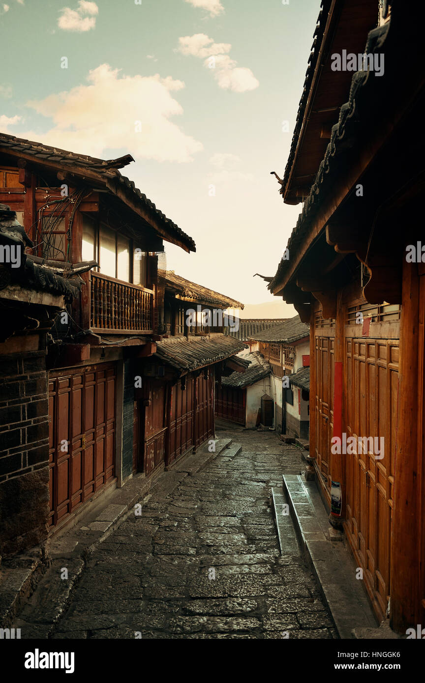 Old street view in Lijiang, Yunnan, China Stock Photo - Alamy