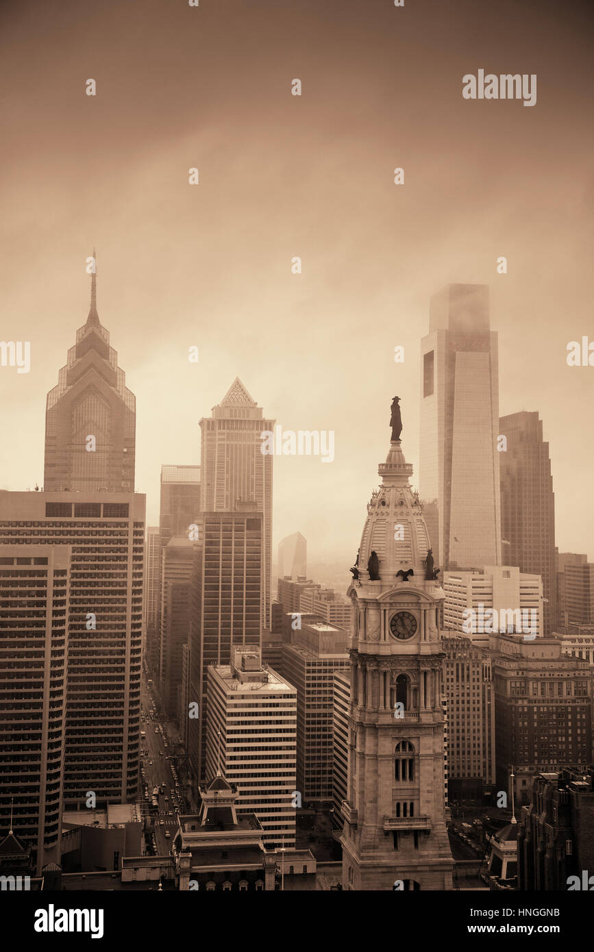 Philadelphia city rooftop view with urban skyscrapers Stock Photo - Alamy