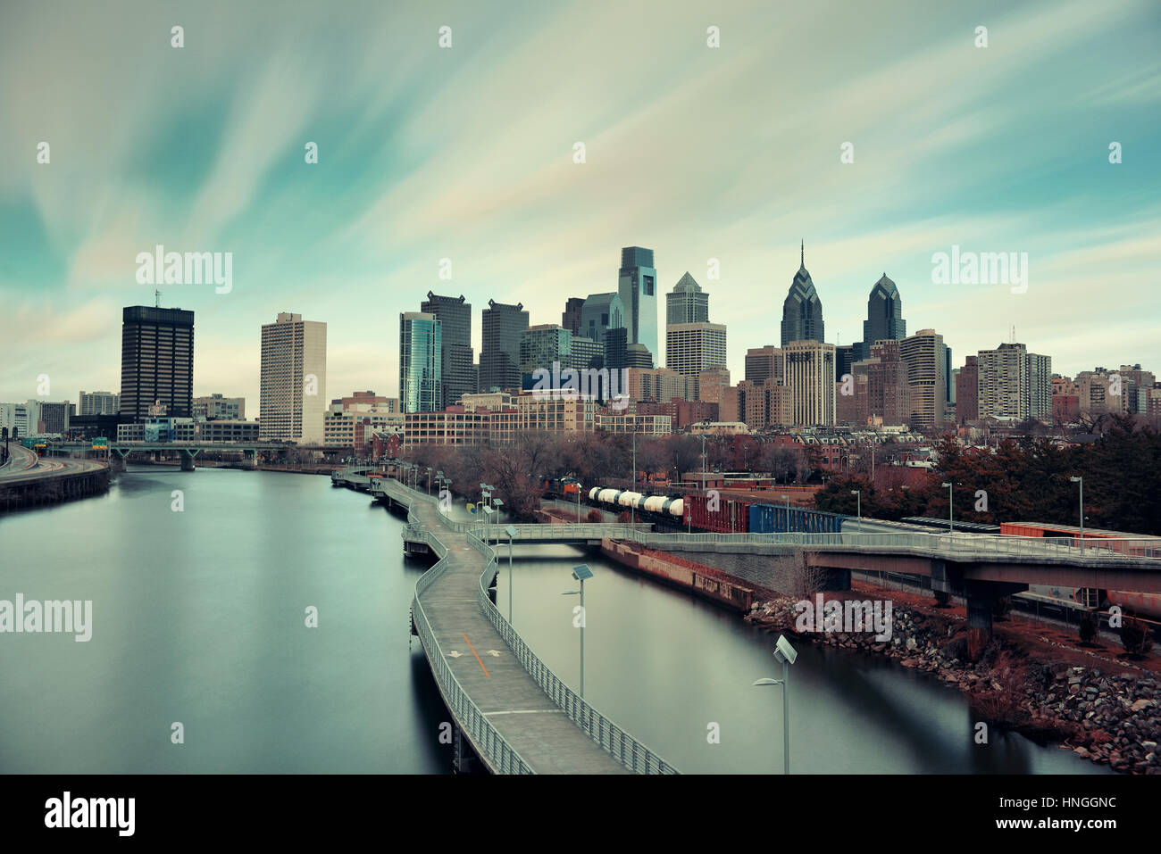 Philadelphia skyline with urban architecture Stock Photo - Alamy