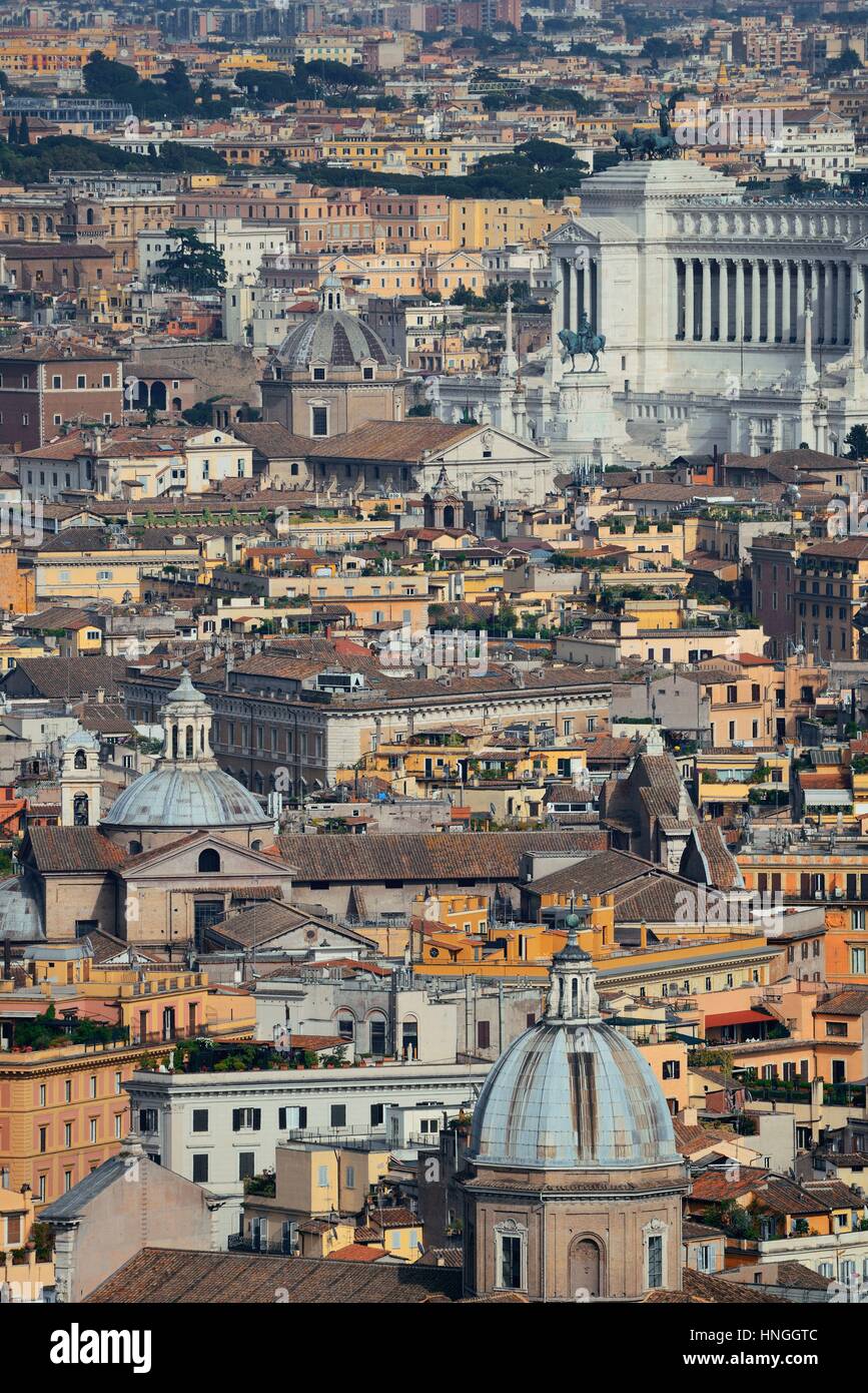 Rome city historical architecture background view from top of St. Peter ...