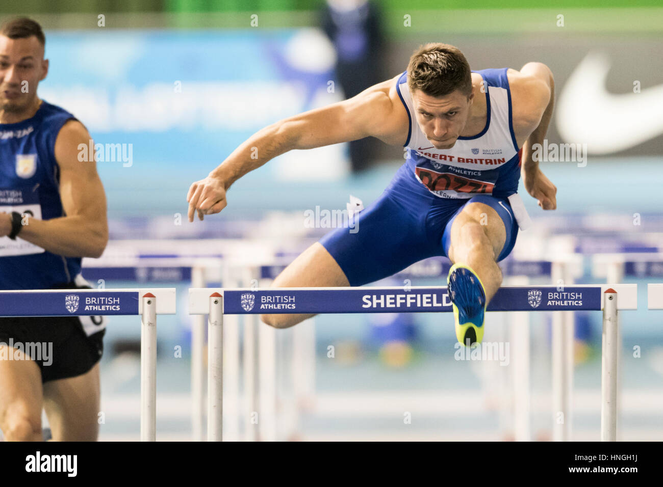 Andrew Pozzi wins the 60m hurdles final at the British Athletics Indoor ...