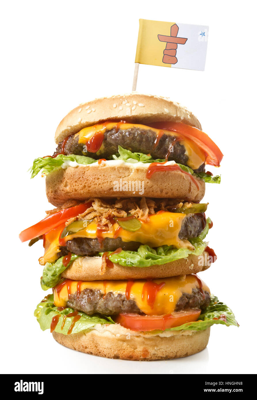 Fresh and tasty XXL hamburger with the flag of Nunavut.(series Stock ...