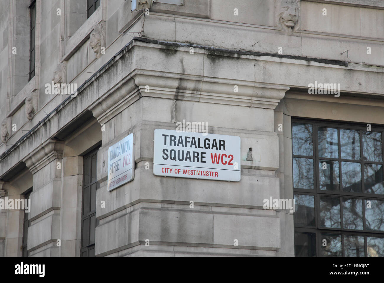 Trafalgar square street sign london hi-res stock photography and images ...