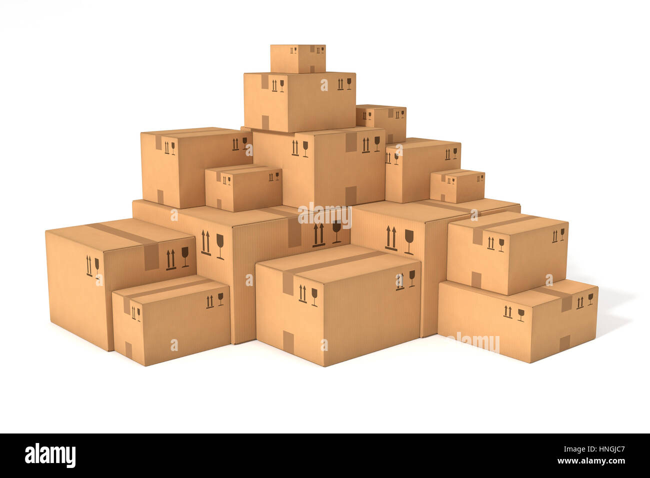Side view with perspective. Abstract delivery symbol. Stacks of ...