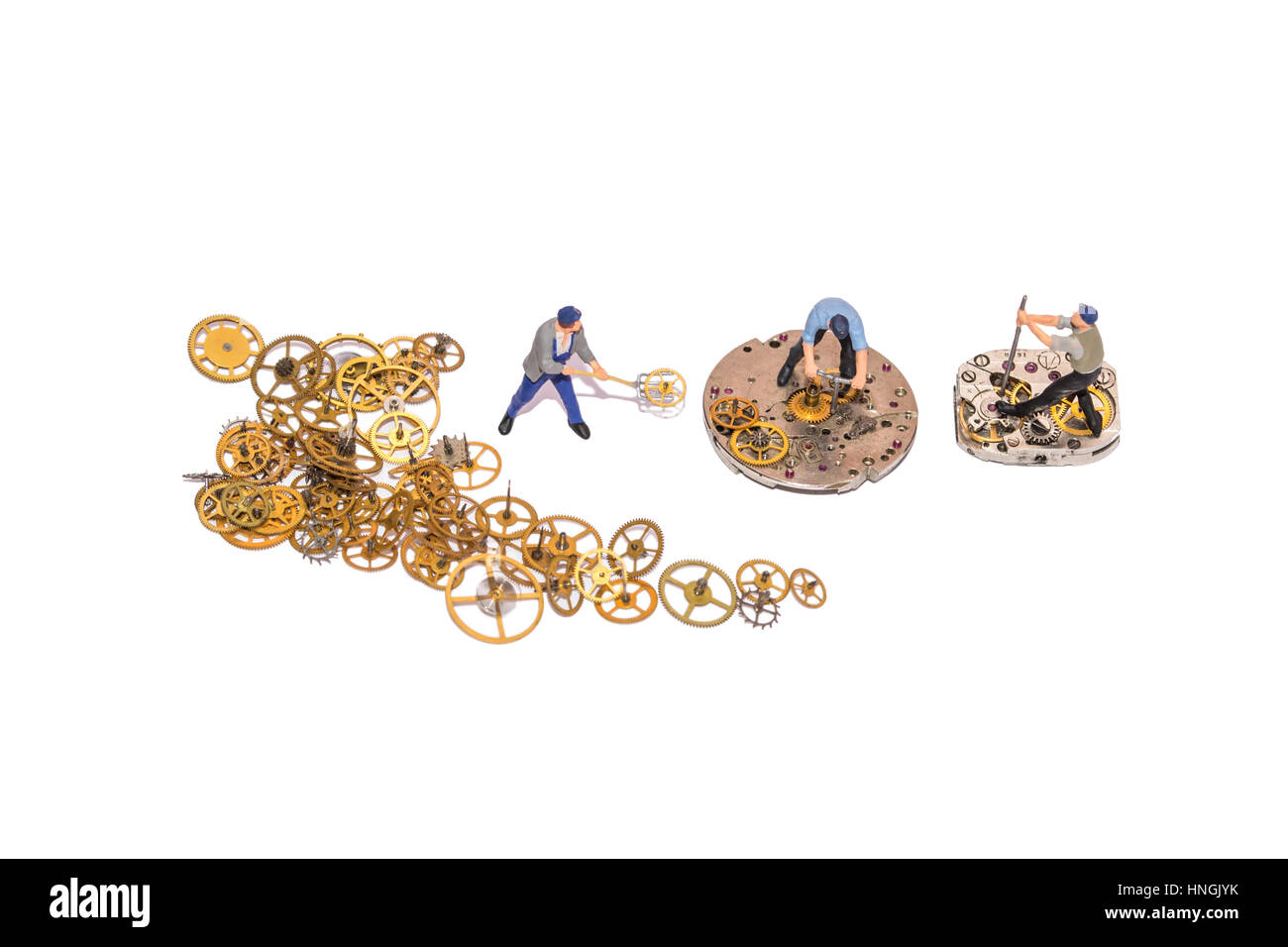 Miniature clock mechanism hi-res stock photography and images - Alamy