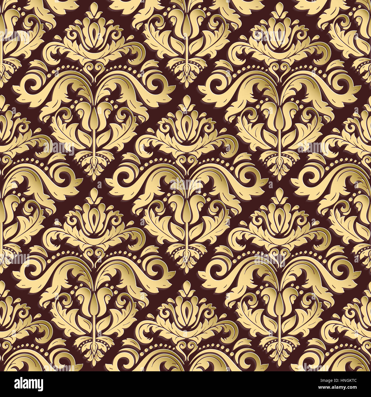 Seamless Oriental Pattern With 3D Elements Stock Photo - Alamy