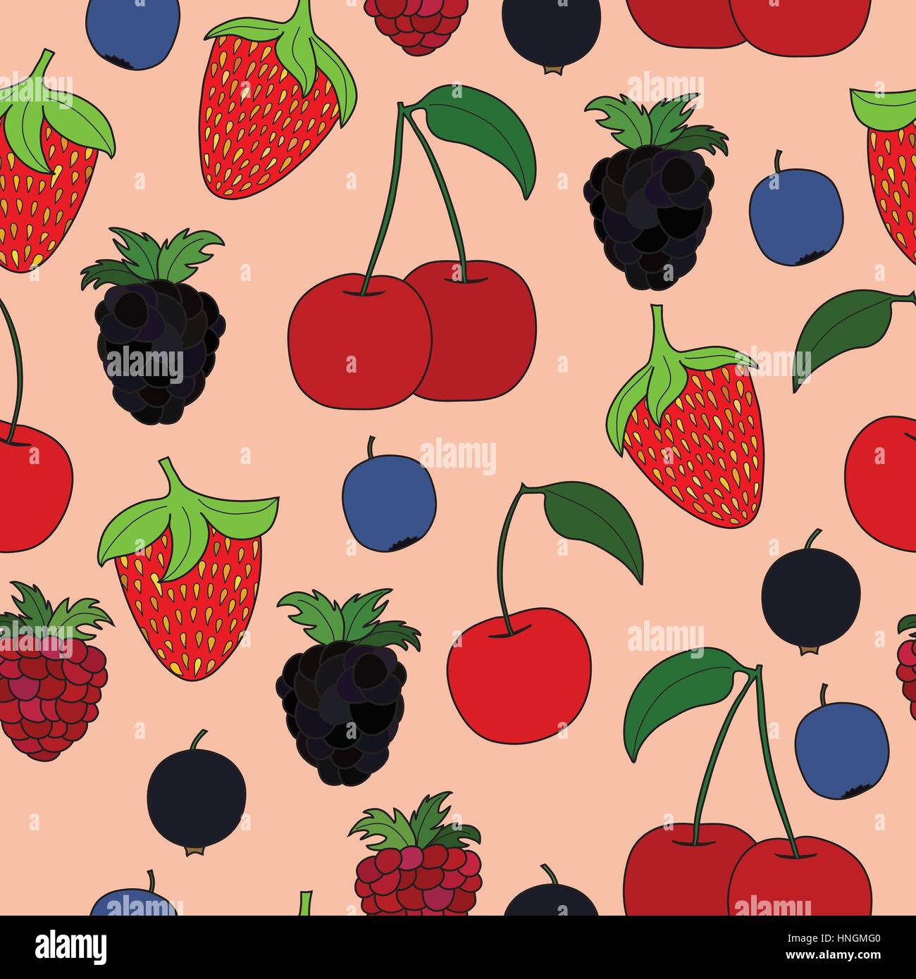 abstract doodle berry seamless pattern Stock Vector Image & Art - Alamy