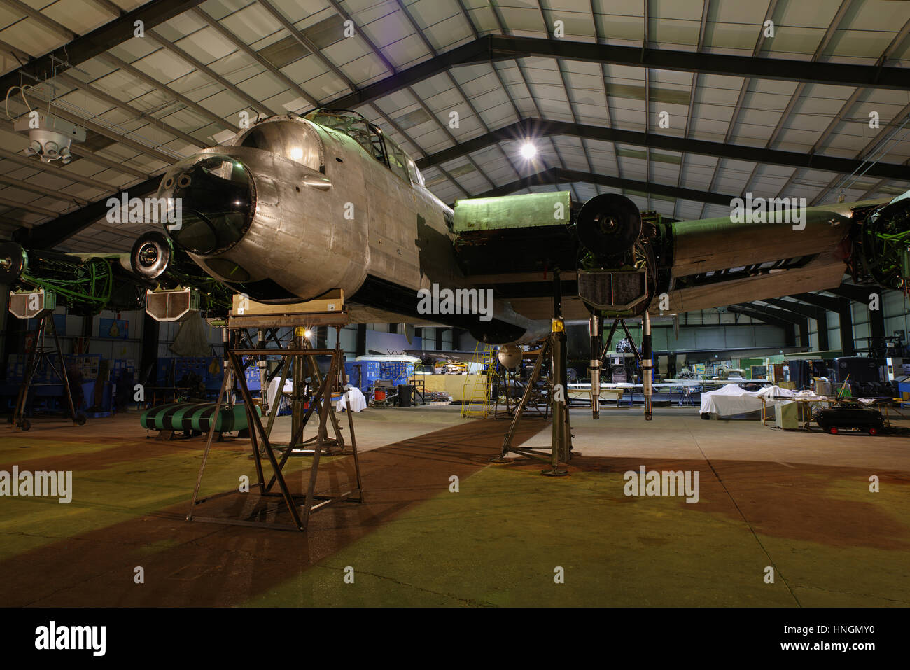 Avro Lancaster B.VII Just Jane, surface Paint removed for inspection of ...