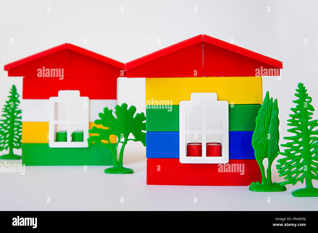 house from multi-colored constructor. children's toys. building and ...