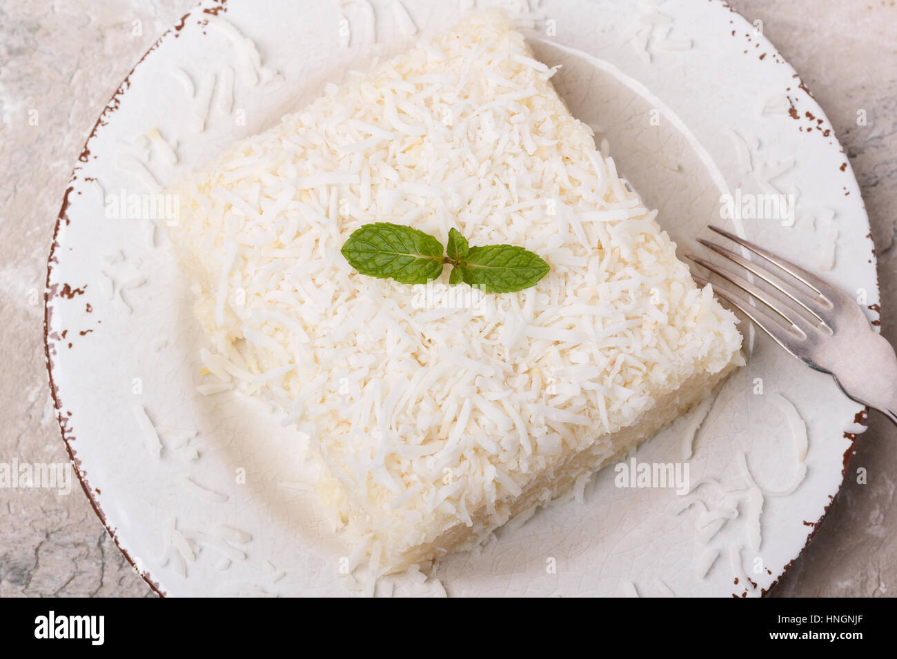 Brazilian traditional dessert: sweet couscous (tapioca) pudding (cuscuz ...