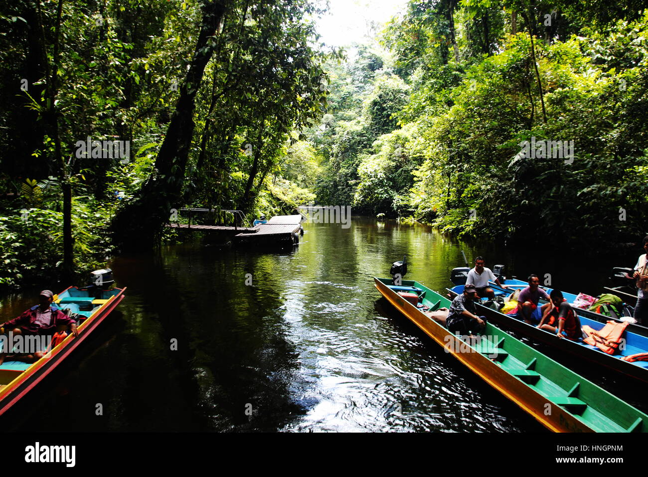 Sarawak river longboat. River boat is an important transport for ...