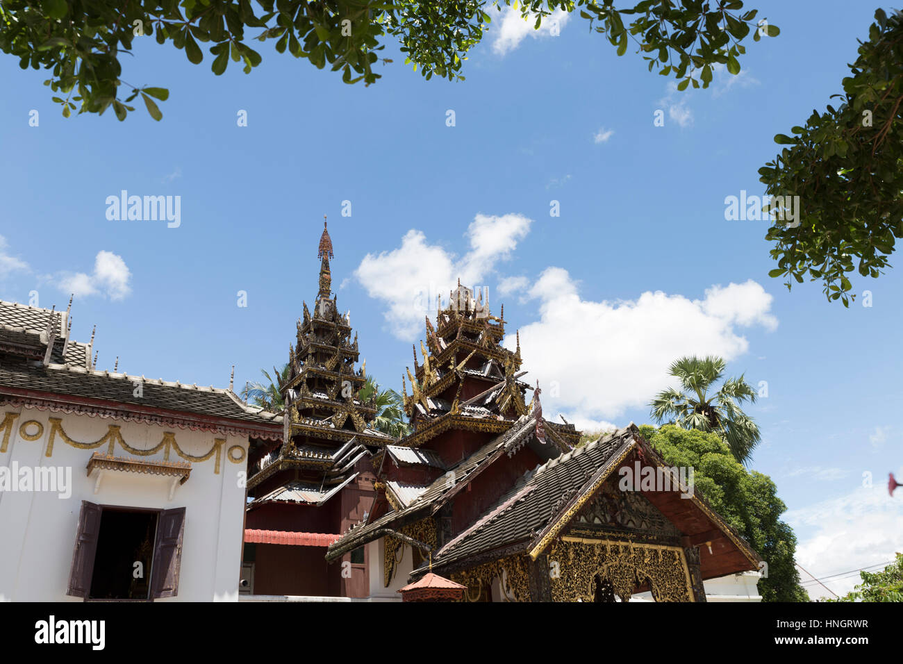 design of buddhism temple in burmese style Stock Photo - Alamy