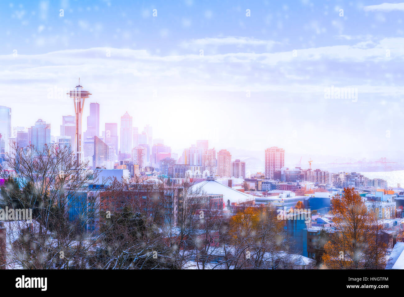 Downtown seattle winter hi-res stock photography and images - Alamy