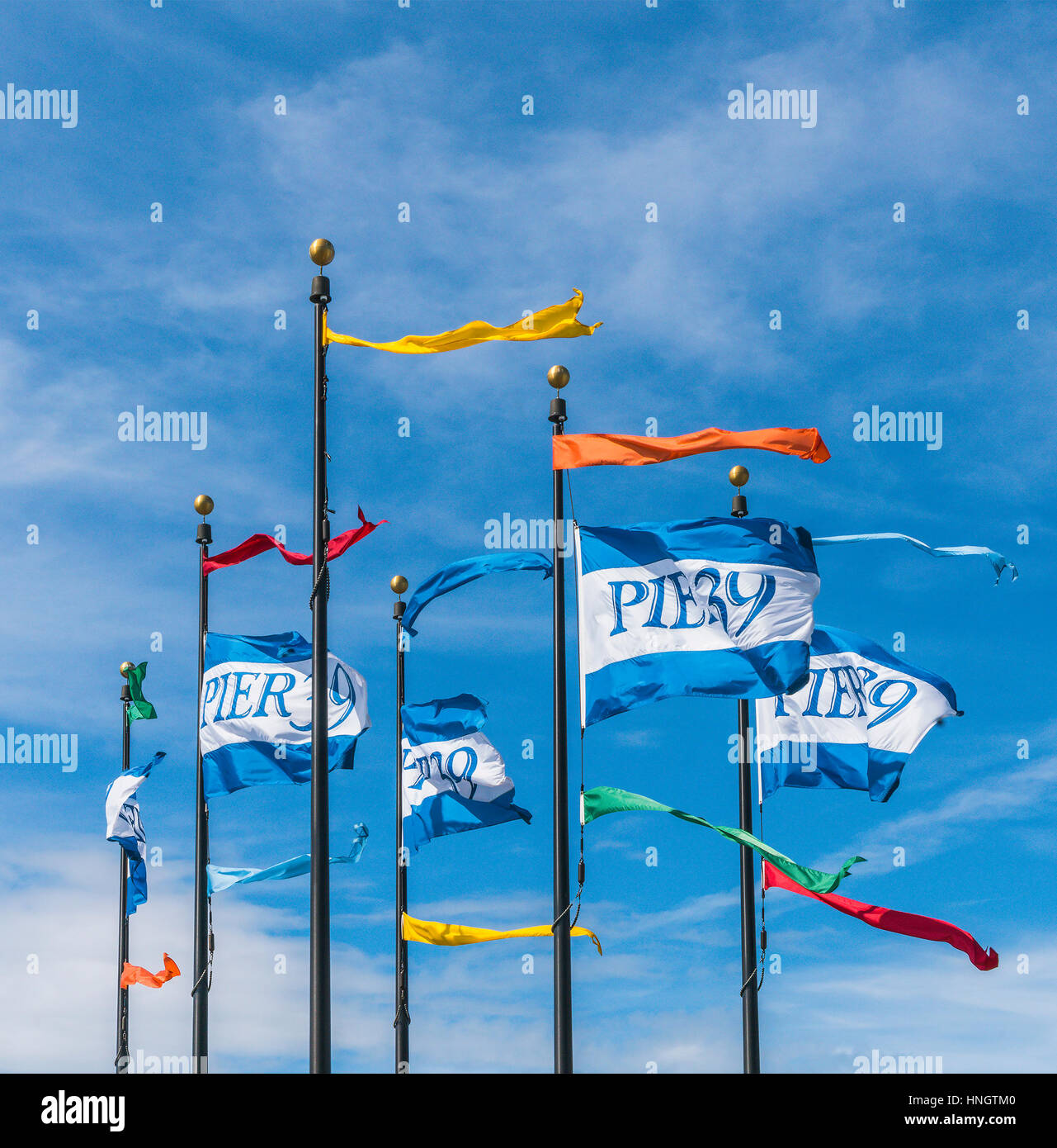 Pier 39 flags hi-res stock photography and images - Alamy