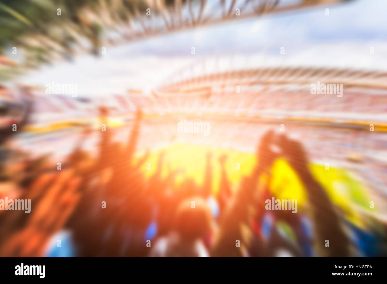 Football- Soccer,a lot of fans in full stadium celebrate goal in open ...