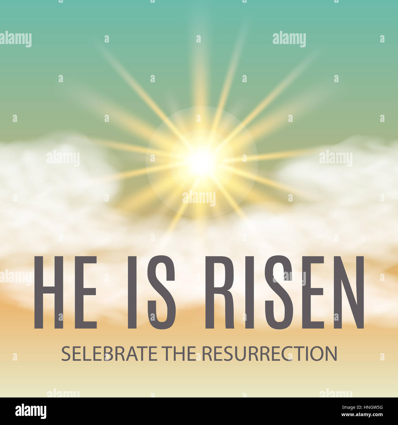 Easter background. He is risen. Vector illustration Stock Photo - Alamy