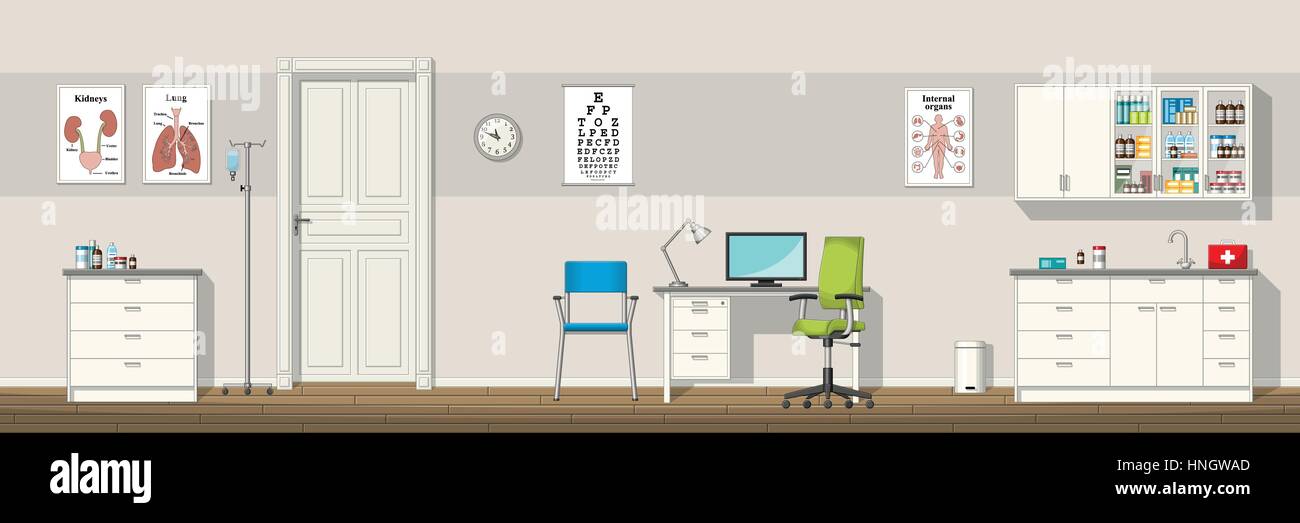 Illustration of a doctor office, panorama Stock Vector Image & Art - Alamy