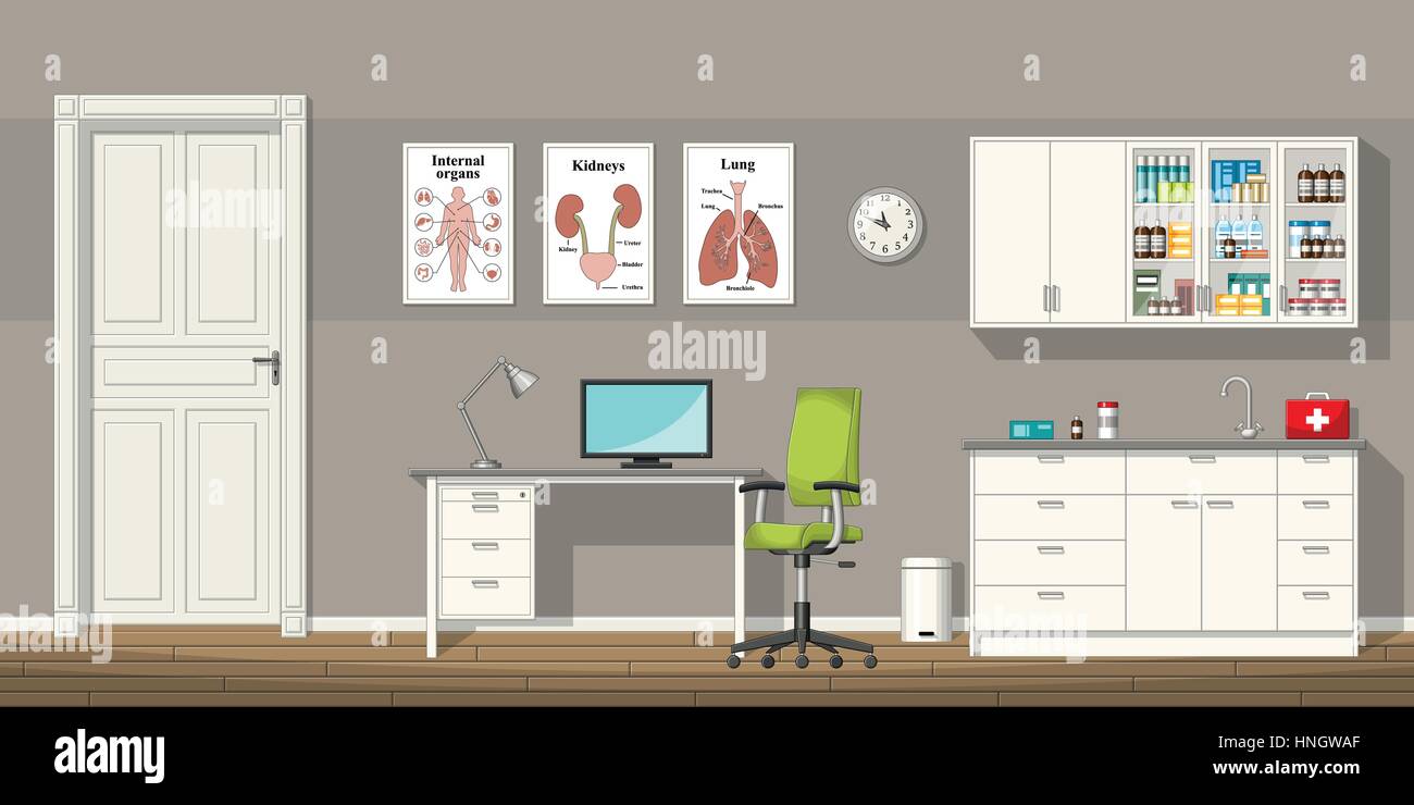 Illustration of a doctor office Stock Vector Image & Art - Alamy