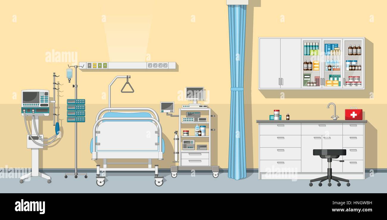 Illustration an intensive care unit Stock Vector Image & Art - Alamy
