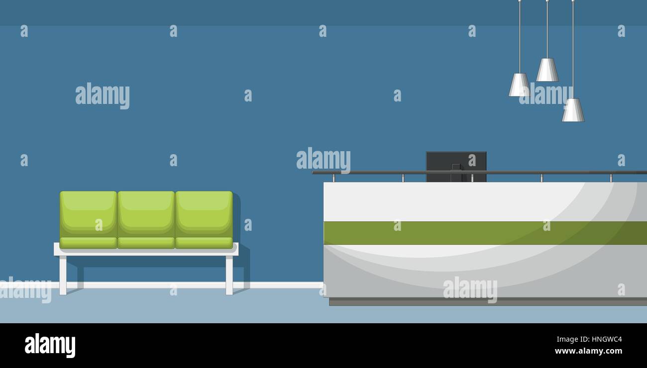 Illustration of a waiting room with counter Stock Vector Image & Art ...