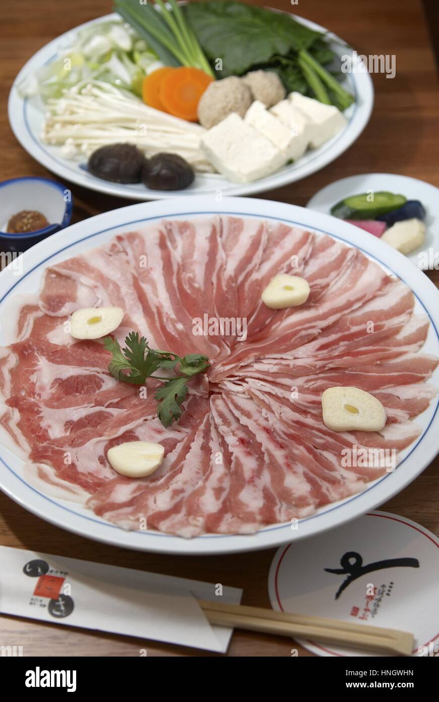 black pig Shabu-shabu Stock Photo - Alamy