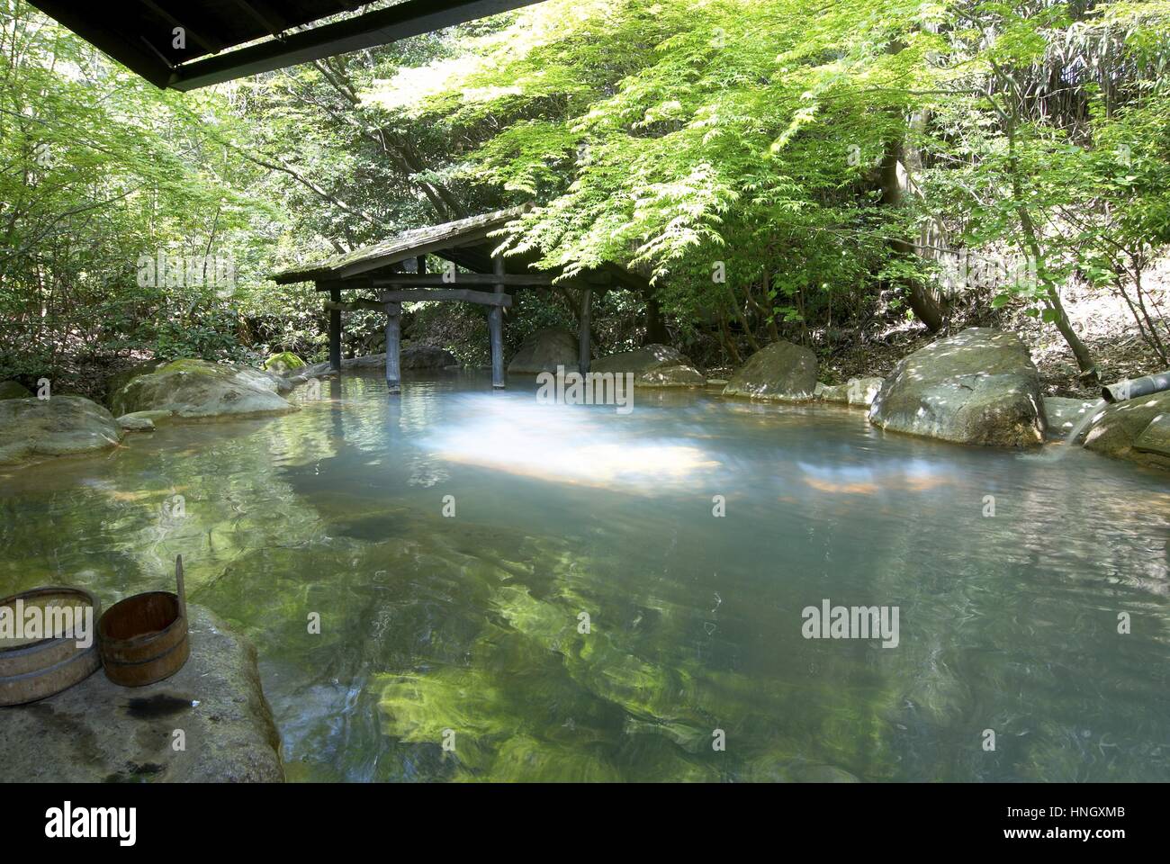 The outdoor hot spring Stock Photo - Alamy