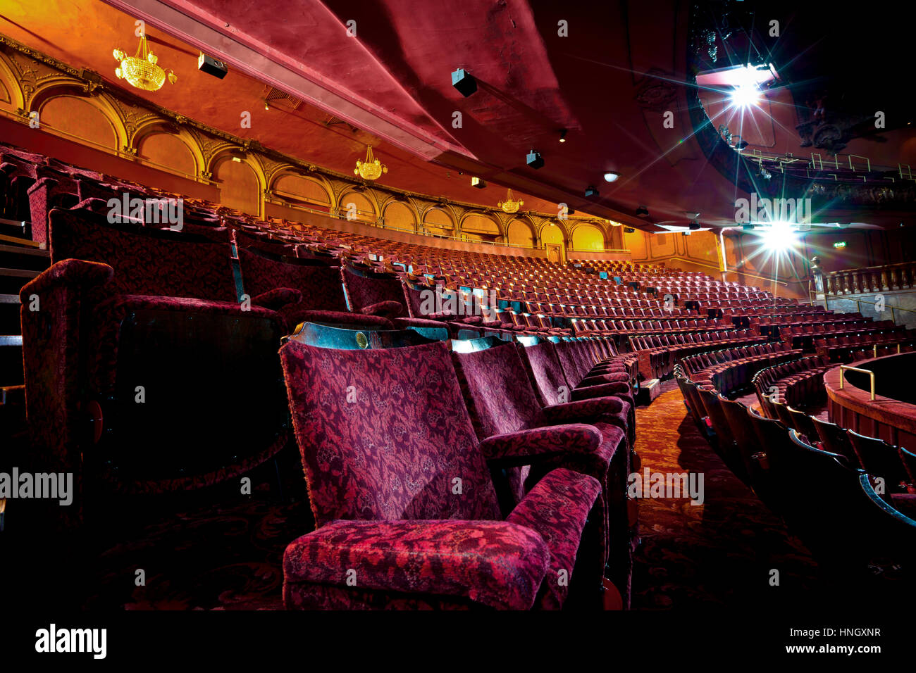 Rows of empty seats in an empty theatre auditorium Stock Photo - Alamy