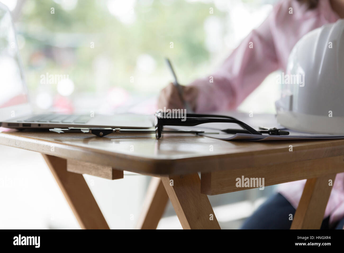 engineering working with computer laptop on office desk Stock Photo - Alamy