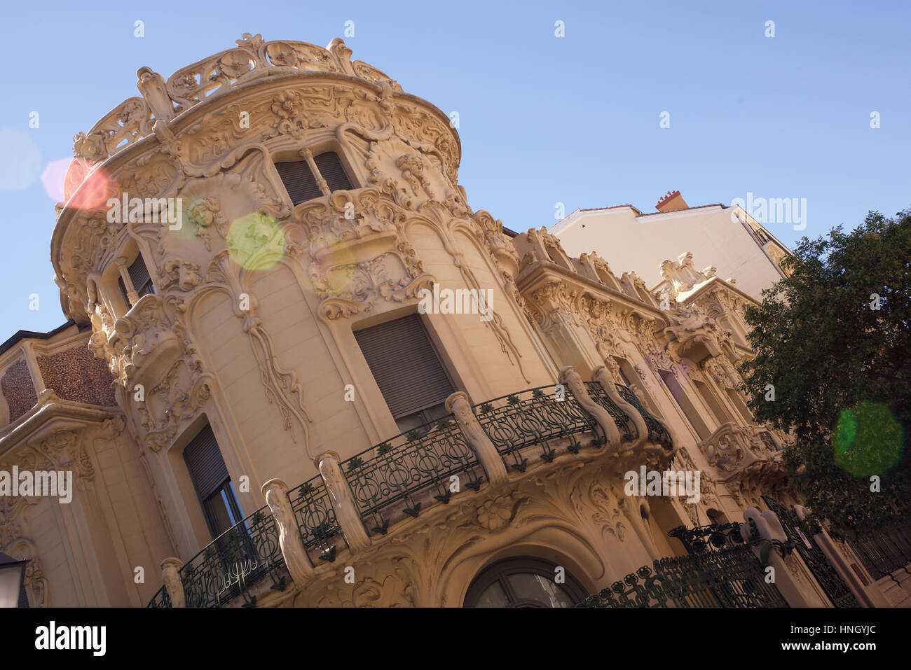 Building detail in Madrid, Spain Stock Photo - Alamy