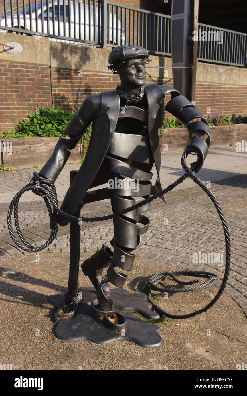 Canal Bargeman statue by River Wey Guildford Surrey Stock Photo - Alamy