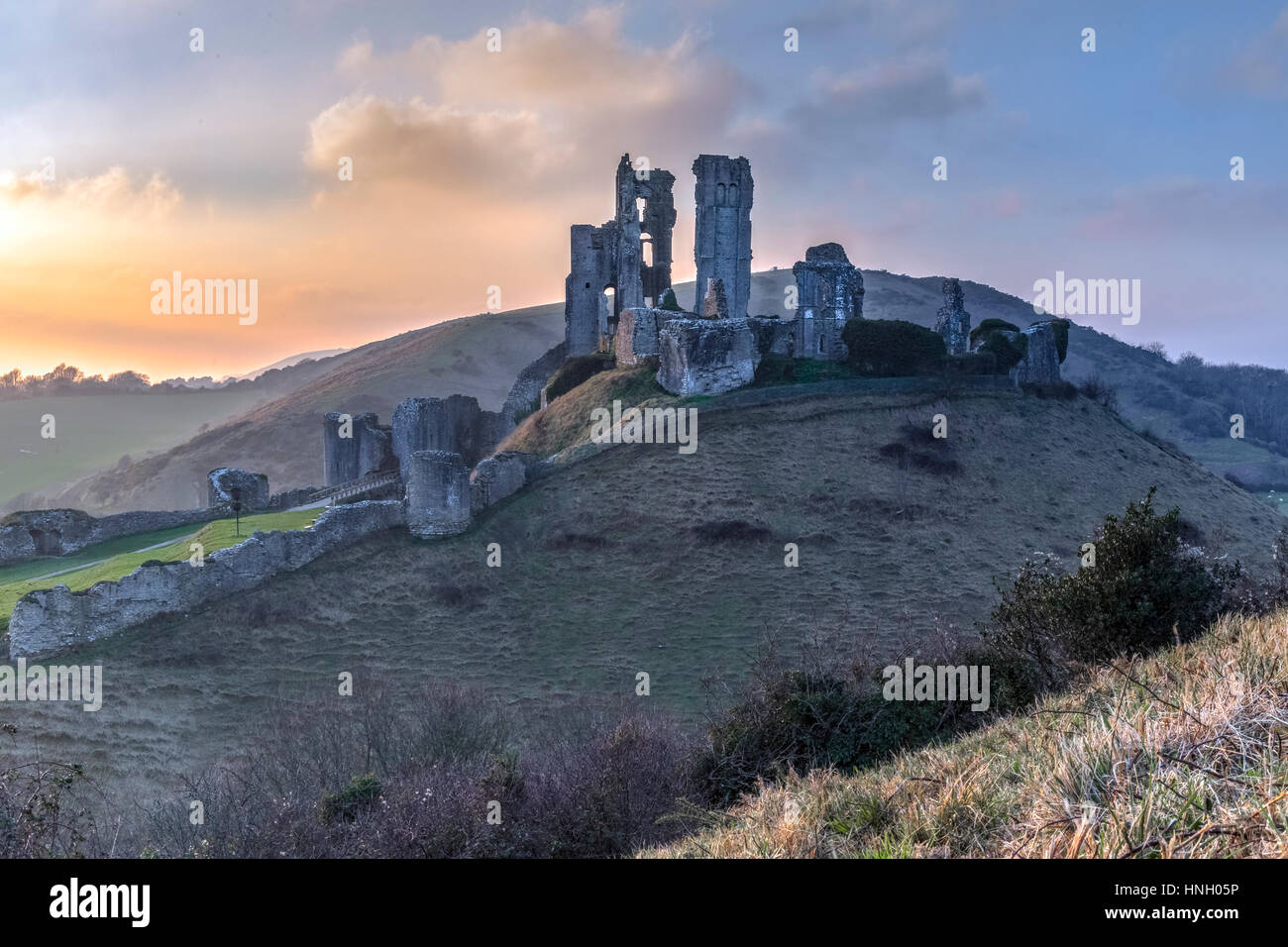 Corfe Castle, Dorset, England, UK Stock Photo - Alamy