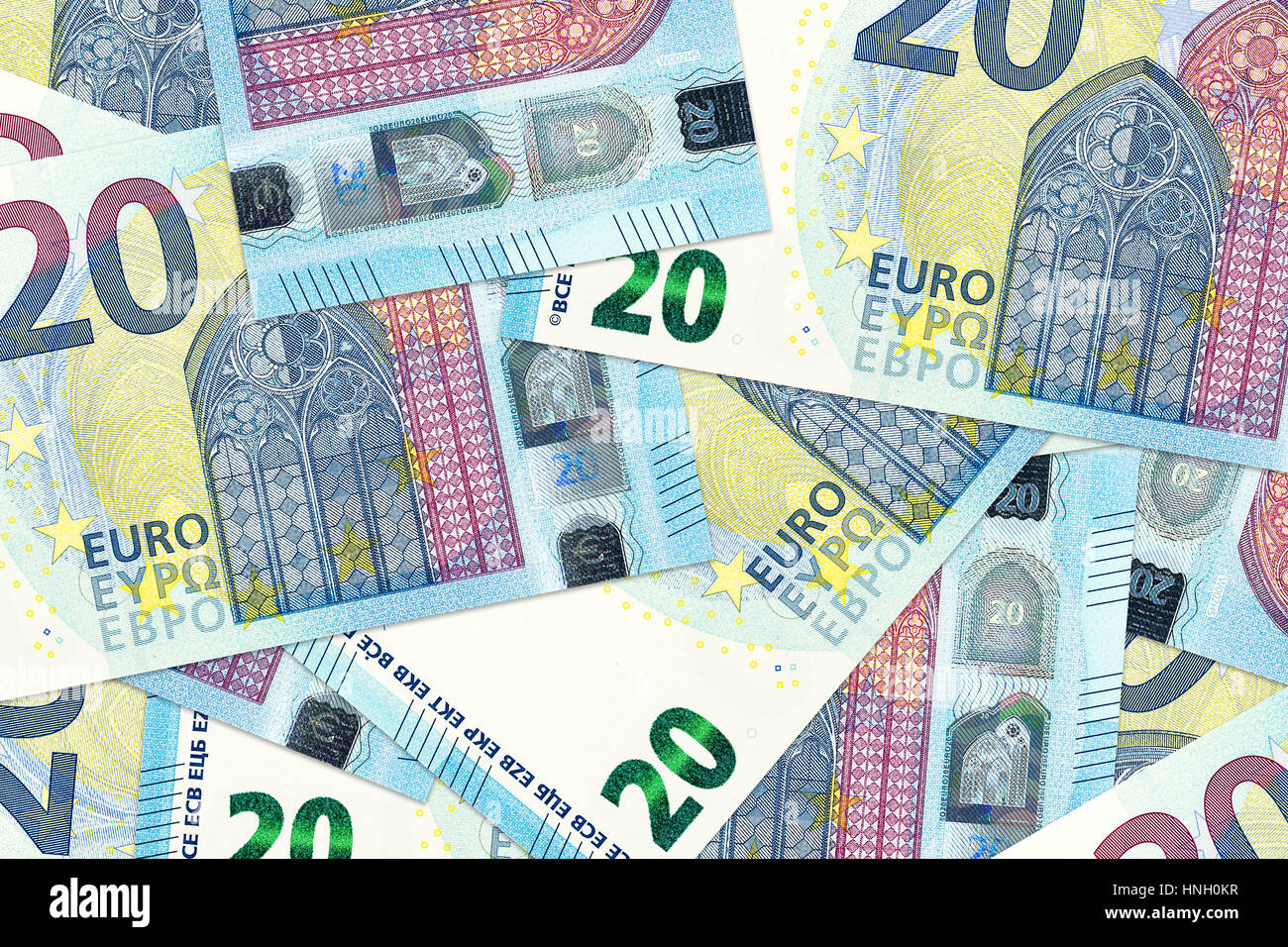 Heap of 20 euro bank notes background Stock Photo - Alamy