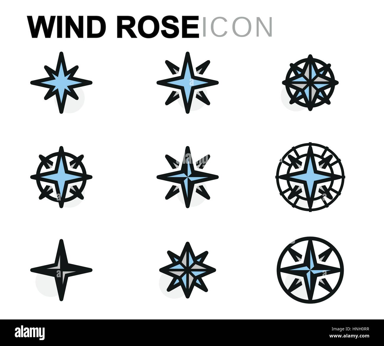 Wind rose icons Stock Vector Images - Alamy