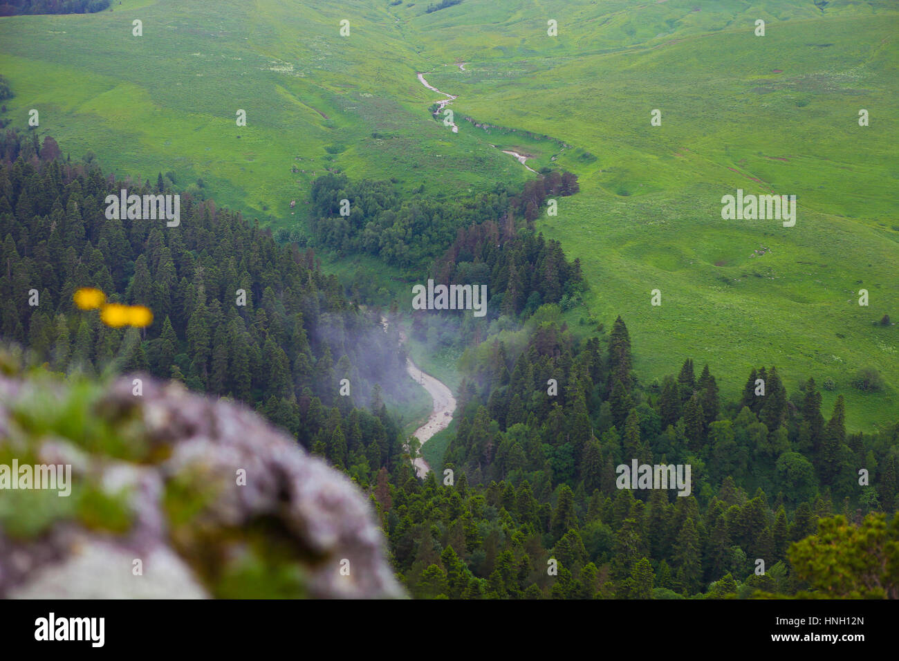 Valley the scenery is breathtaking, Lagonaki, Caucasus, Russia Stock ...