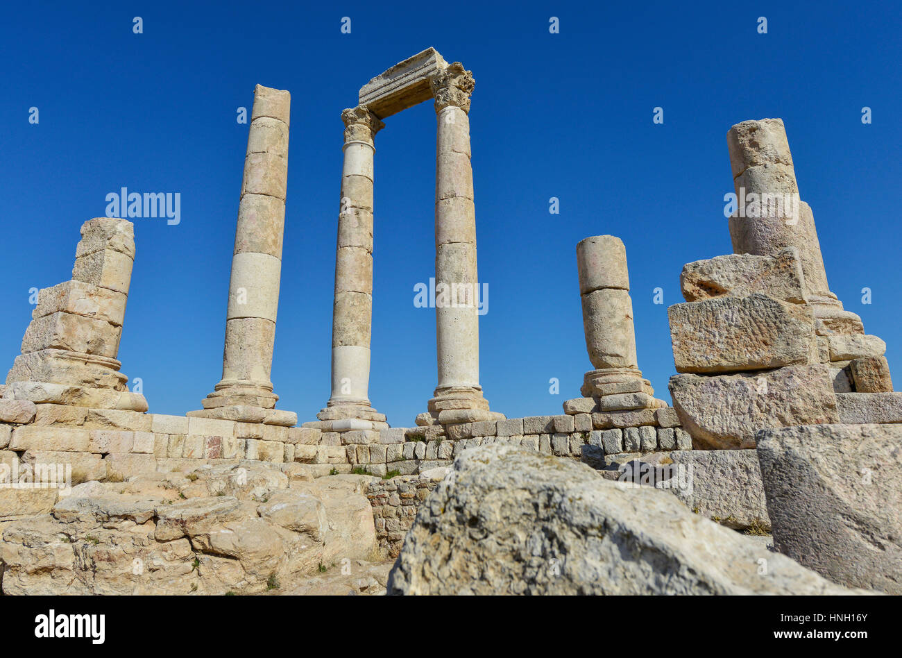 The ruins of the ancient citadel in Amman, Jordan Stock Photo - Alamy