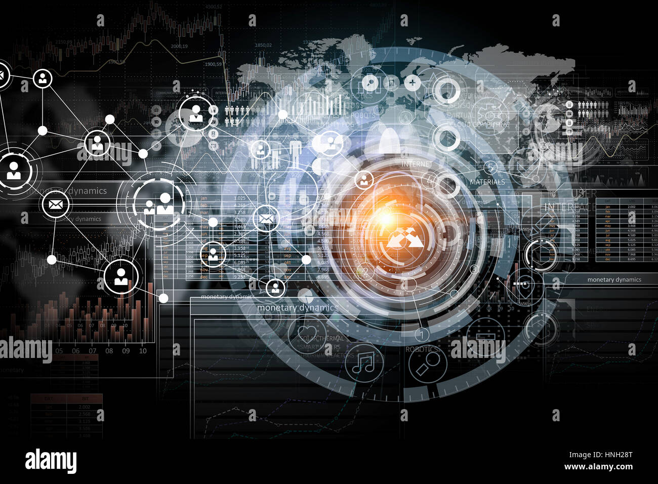 Global social media concept with technology planet and connection lines ...