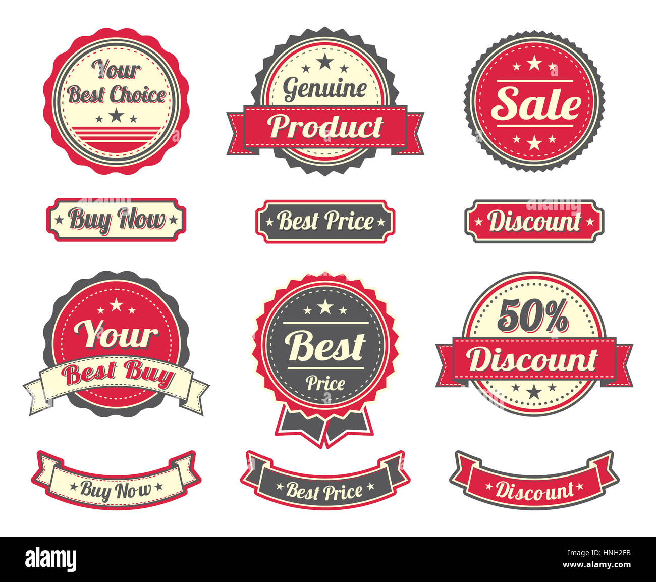 Vintage Shopping Stickers Stock Photo - Alamy