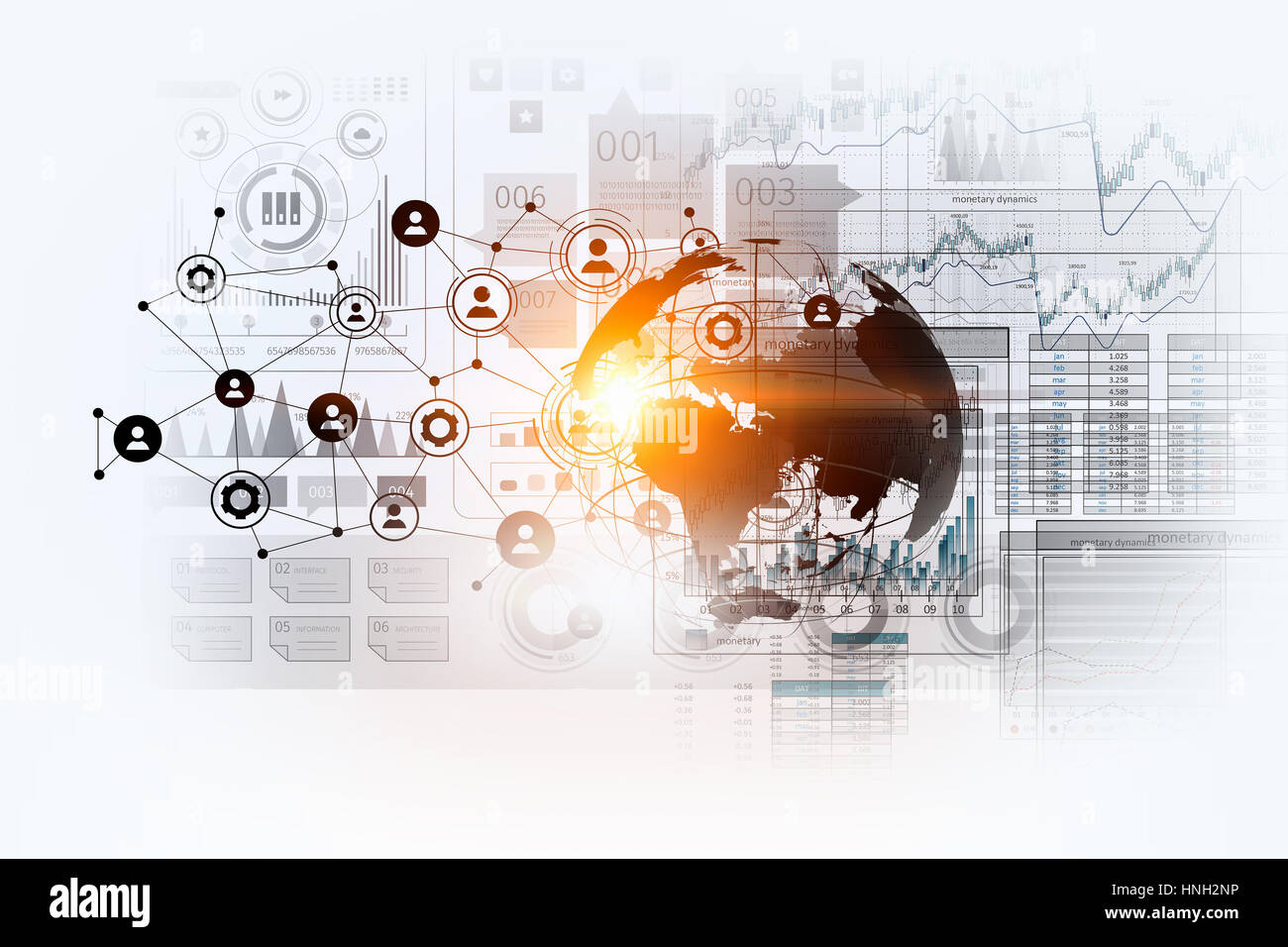 Global social media concept with technology planet and connection lines ...