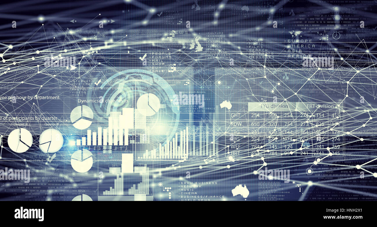 Media background image with icons and connection lines Stock Photo - Alamy