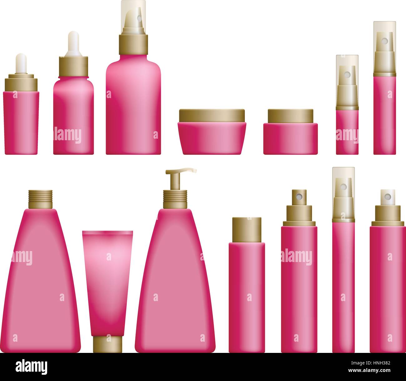 Realistic pink Cosmetics bottles Stock Vector Image & Art - Alamy
