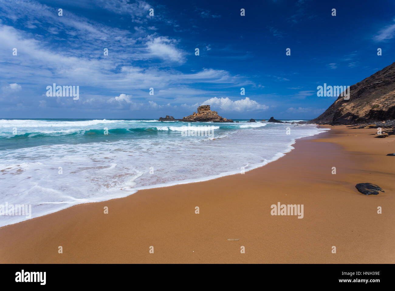 Atlantic ocean beach coast line with waves Stock Photo - Alamy