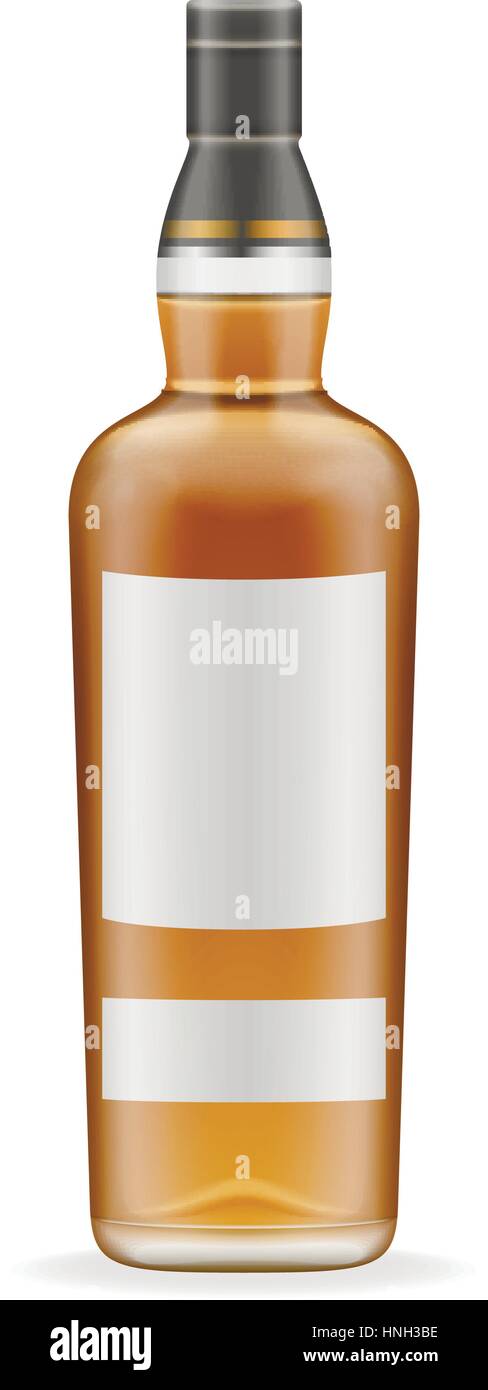 Bottle glass whiskey cognac on Stock Vector Images - Alamy