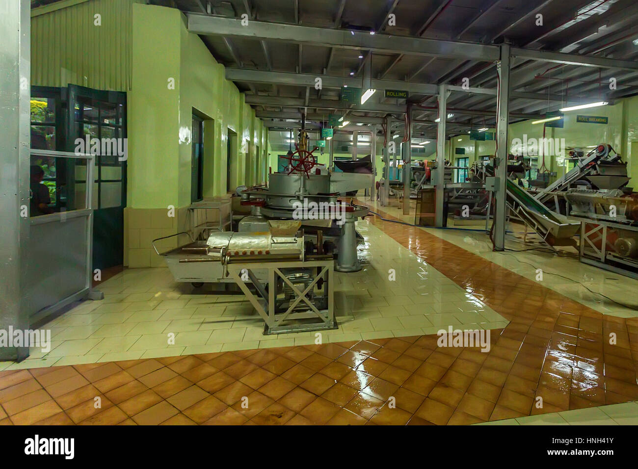 Interior and equipment inside old tea factory Stock Photo - Alamy