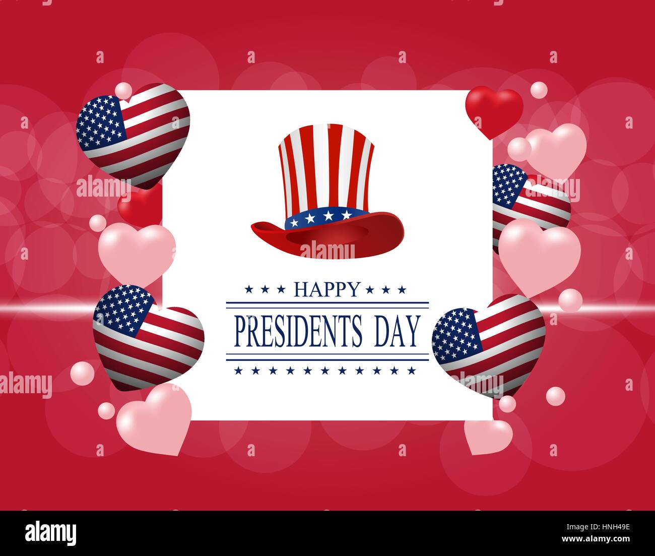 Presidents' Day. Greeting card. The inscription with the wishes of ...